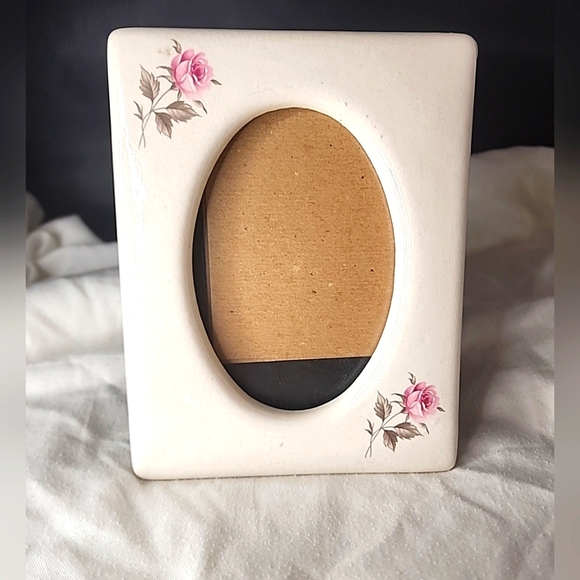 Source Unknown | Accents | Vintage Porcelain Creamy White Pink Roses ...